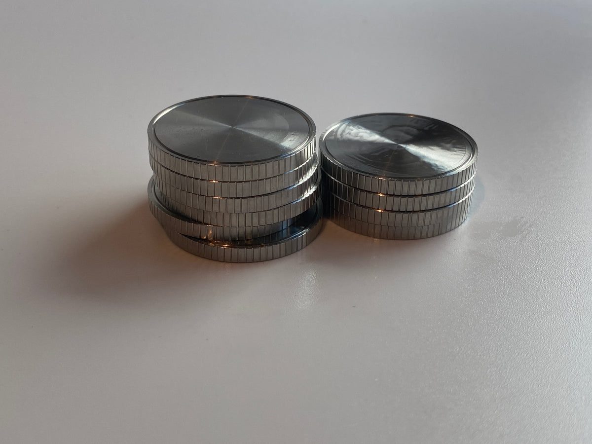 Aluminum Coin Blanks - 1 1/4 " x 1/8" - American Made - Reeded Edge ...
