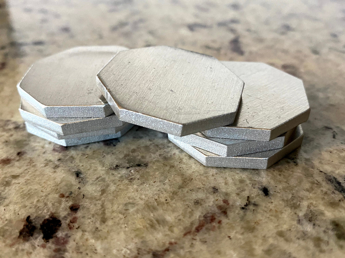 Aluminum 1 1/4" Octagon 1/8" Thick Blanks – Heavy Metal Blanks Co.