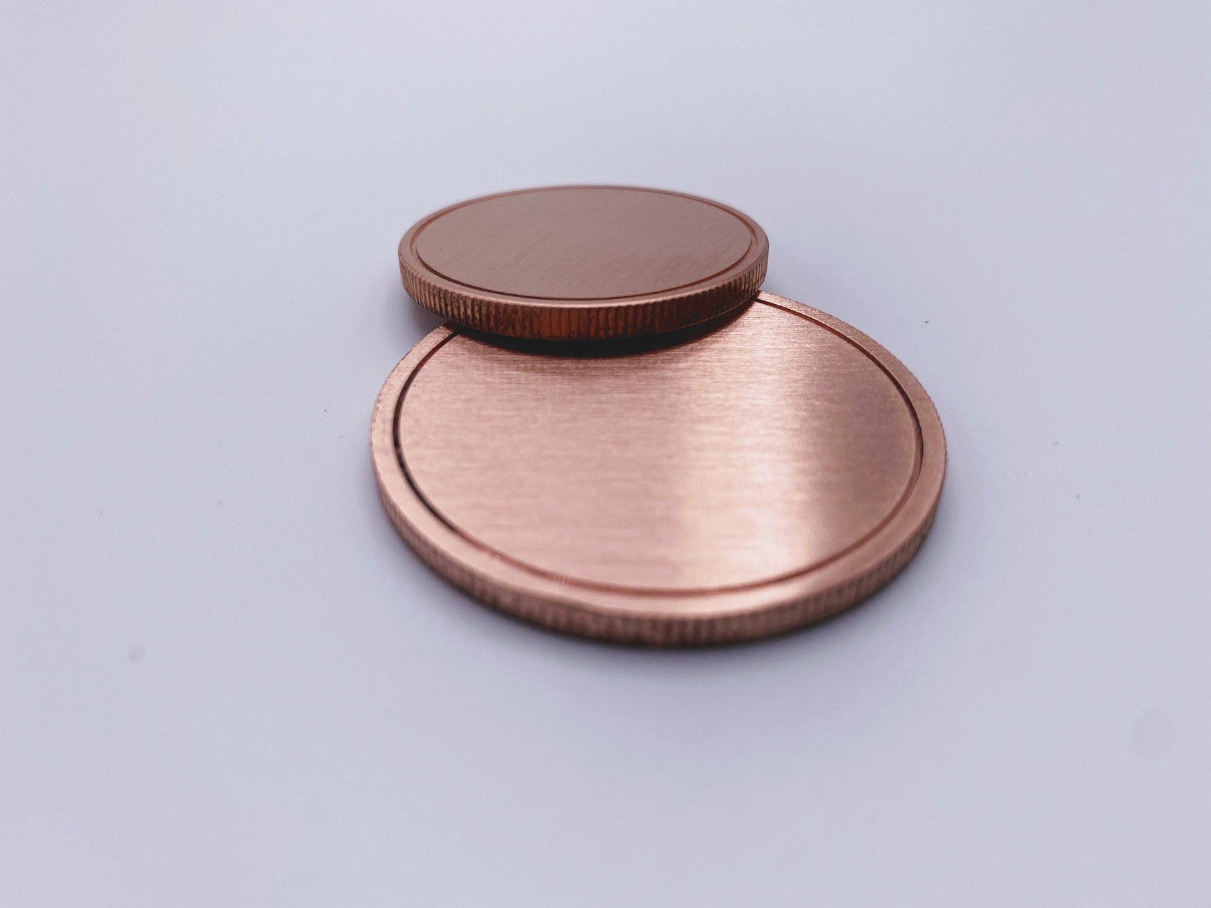 Copper Coin Blanks - Challenge Coin - Reed Edge - Grooved - Brushed Fi ...